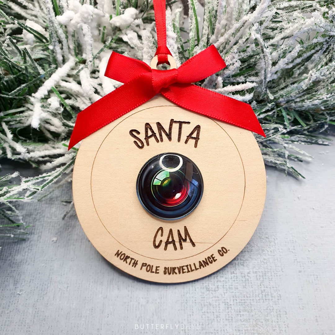 Santa Cam Ornament Wooden Christmas Ornament Wooden Christmas Bauble ...