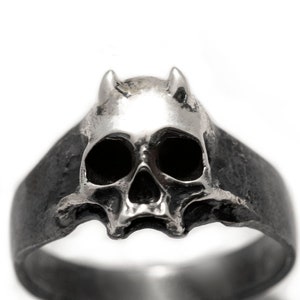 Skull Devil Ring - Sterling Silver - Skull Ring - Skull Jewelry - Etsy