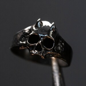 Skull Devil Ring - Sterling Silver - Skull Ring - Skull Jewelry - Etsy