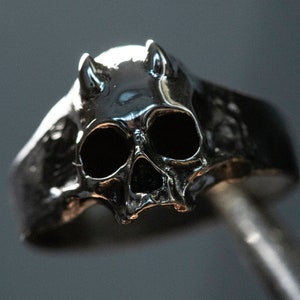 Skull Devil Ring - Sterling Silver - Skull Ring - Skull Jewelry - Etsy