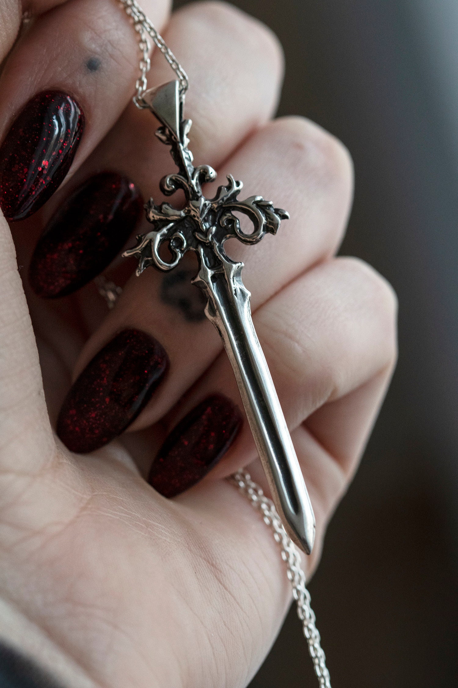 Sword Pendant Ornament Baroque Silver Jewelry Baroque | Etsy