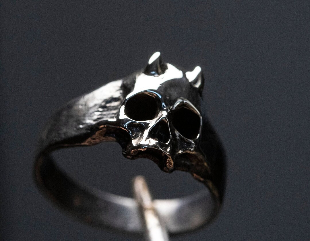 Skull Devil Ring - Sterling Silver - Skull Ring - Skull Jewelry - Etsy