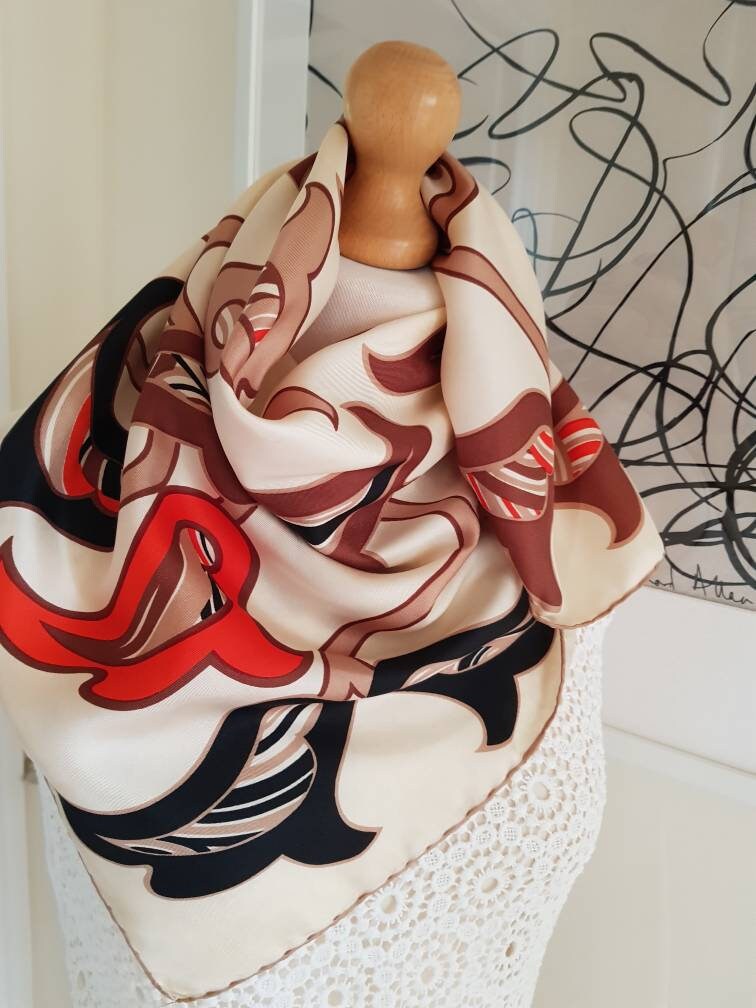 RICHARD ALLAN 70s Contemporary Art Nouveau Design Silk Scarf - Etsy