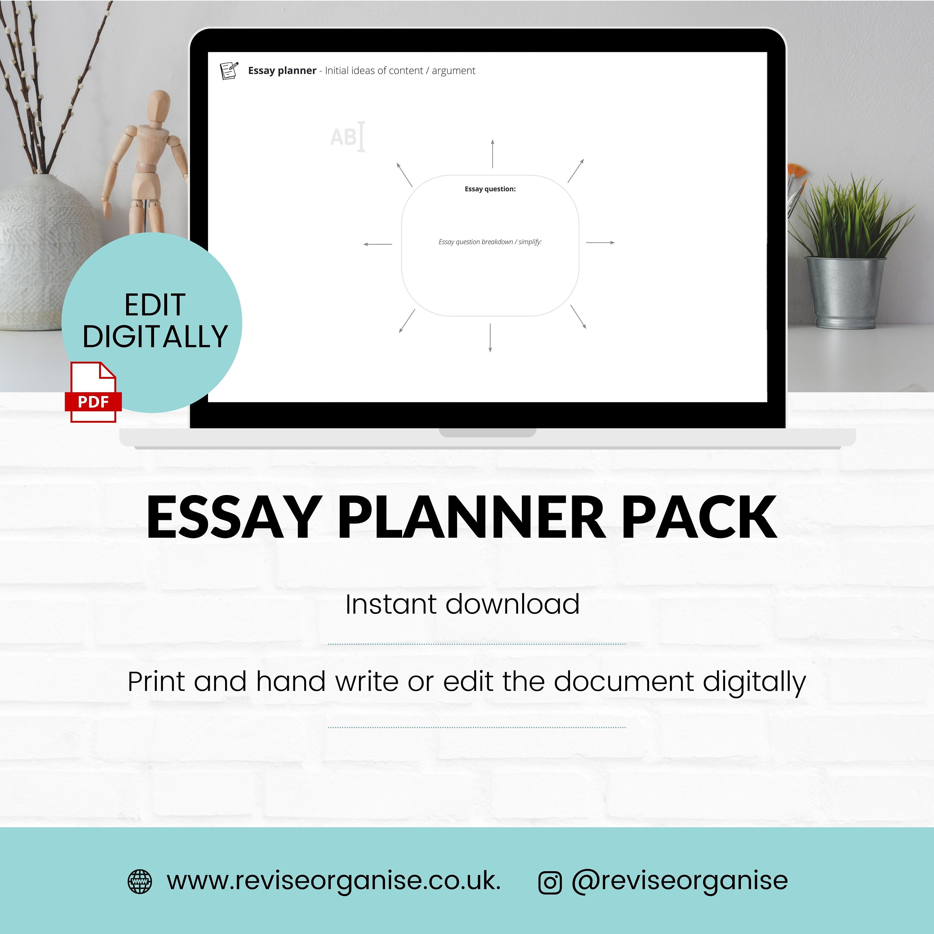 Essay Planner Template| Instant Download| Printable Essay Guide for ...