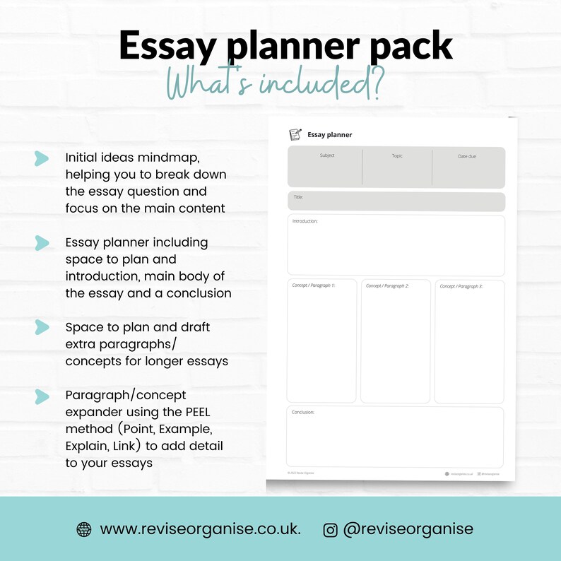 Essay Planner Template| Instant Download| Printable Essay Guide for ...