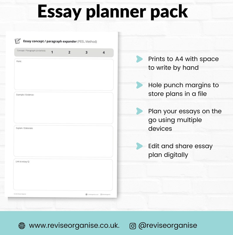 Essay Planner Template| Instant Download| Printable Essay Guide for ...