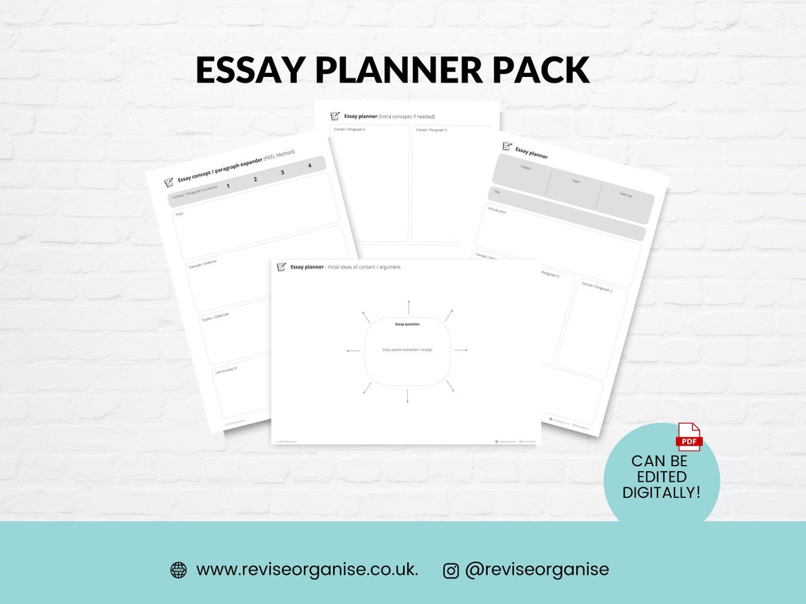 Essay Planner Template Instant Download Printable Essay Guide for ...