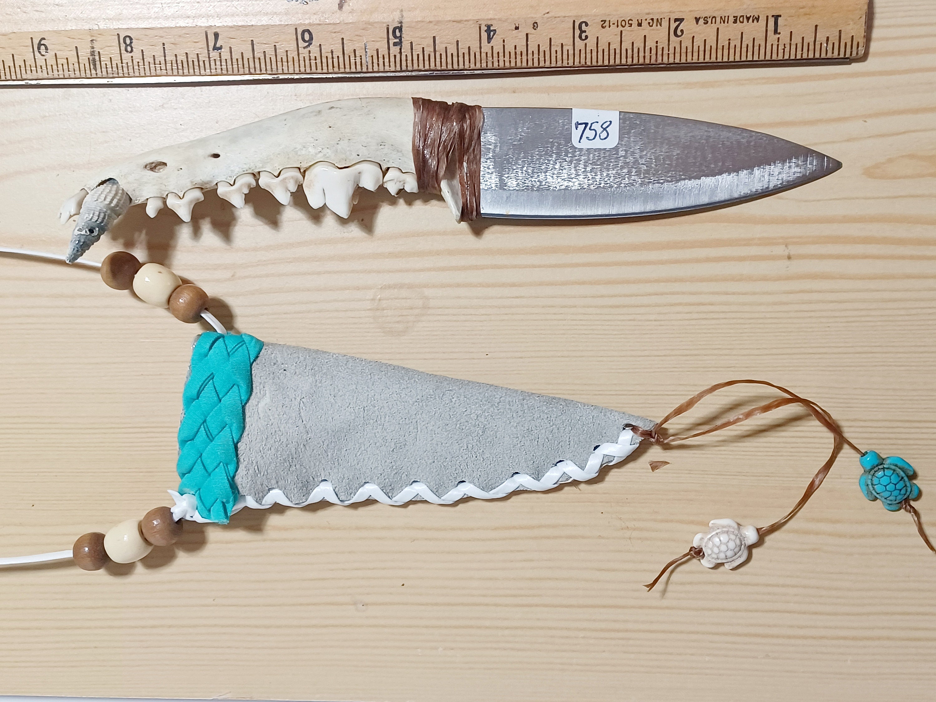 Native American Style Coyote Jaw Bone Knife 758 - Etsy