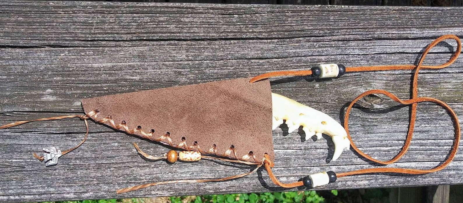 Native American Style Coyote Jawbone Neck Knife 523 - Etsy