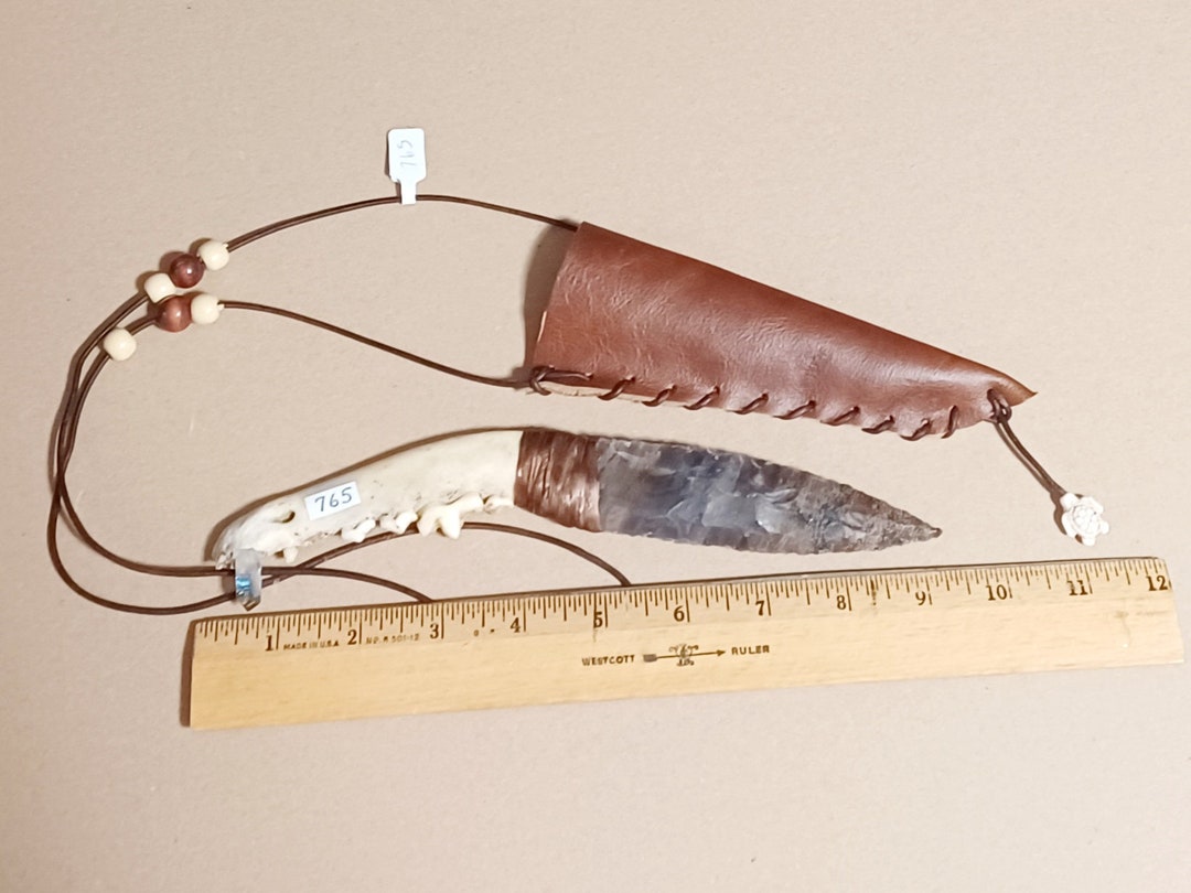 Native American Style Coyote Jawbone Neck Knife #765 - Etsy