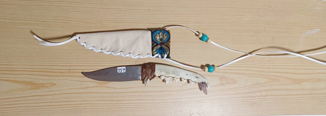 Native American Style Coyote Jaw Bone Knife 759 - Etsy