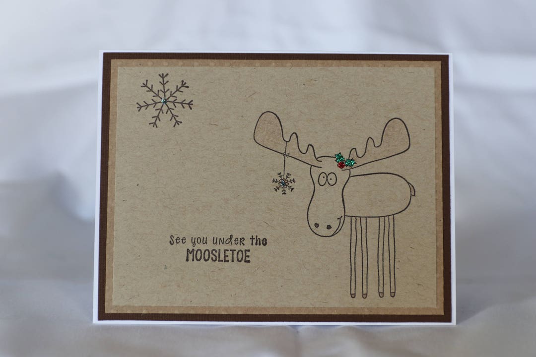 Homemade moosletoe Card - Etsy