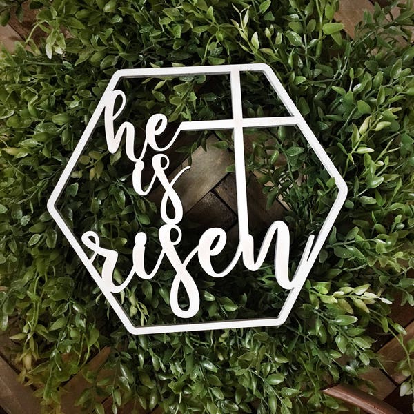 He Has Risen Door Sign - Etsy