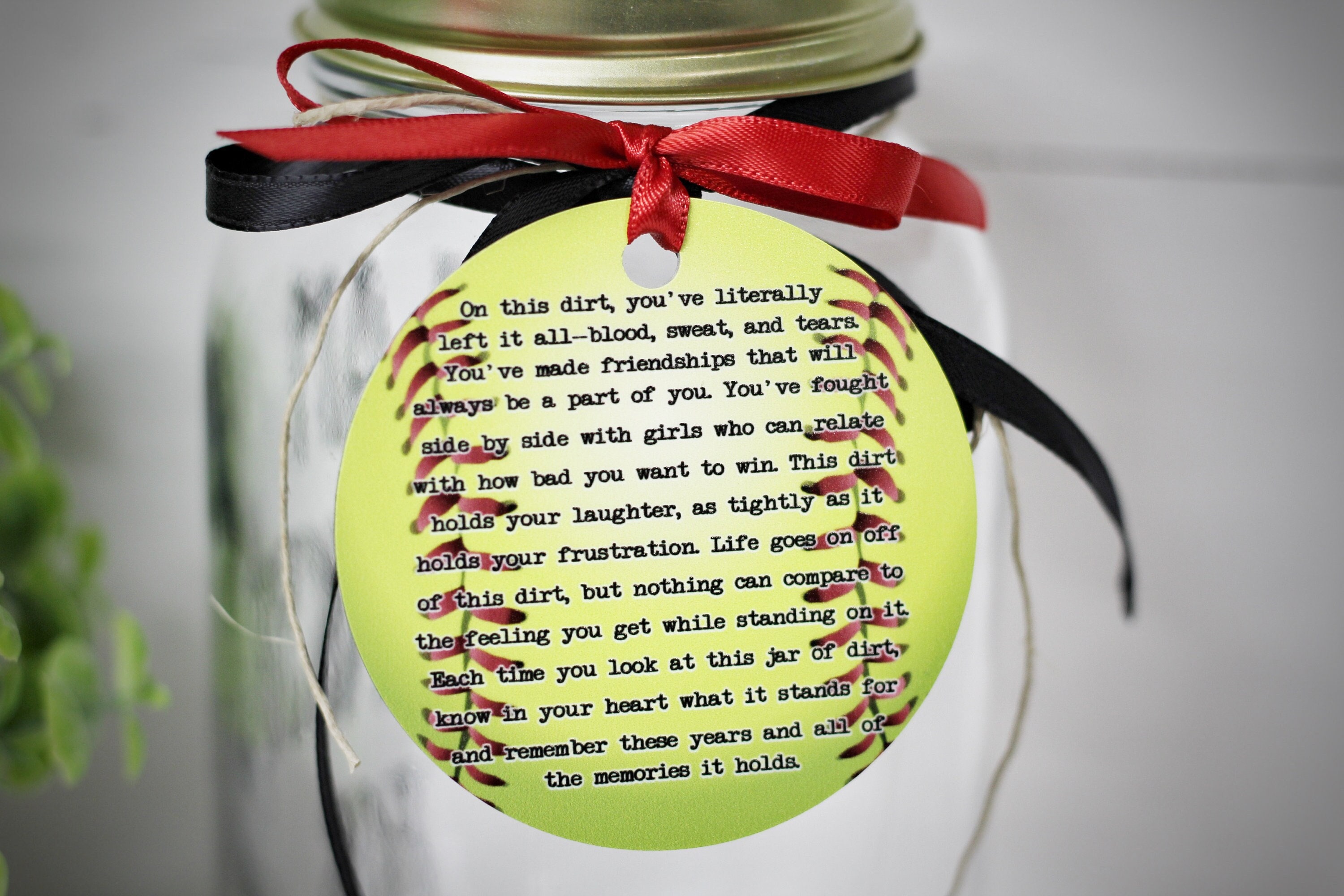 Jar of Dirt SOFTBALL Girls Team Personalized Metal Tag Motivational ...
