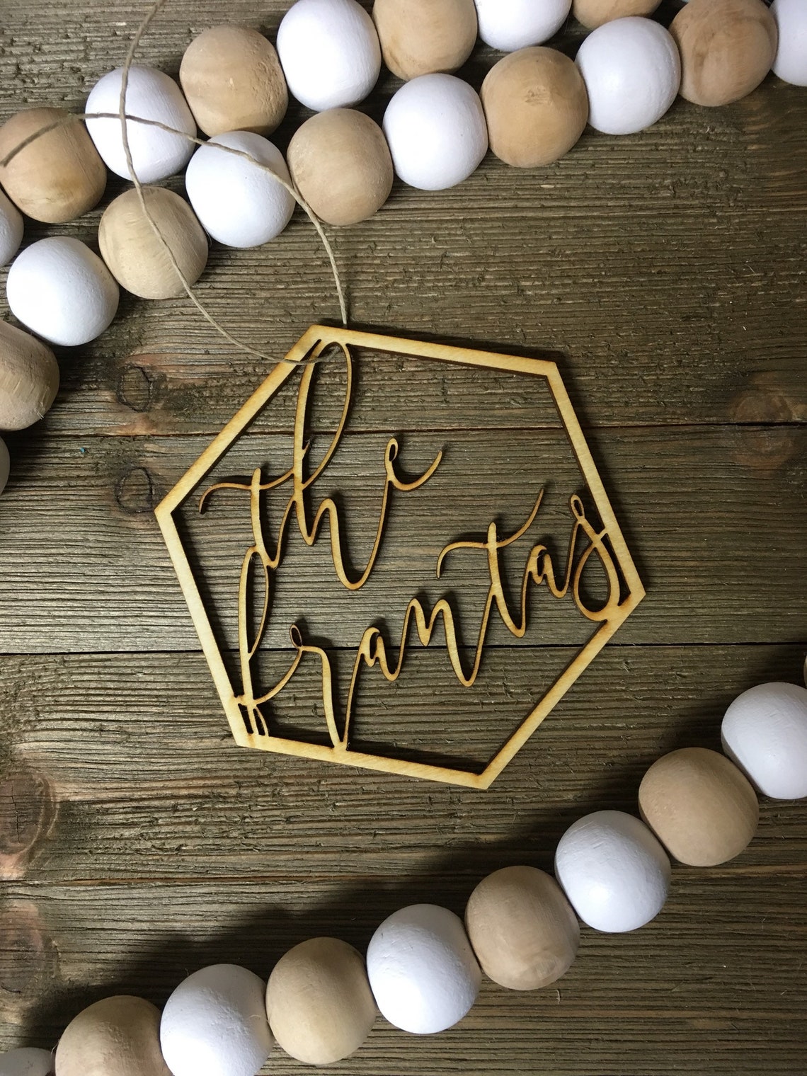 Personalized Christmas Ornament Gift Tag Wood Family Name Gift | Etsy