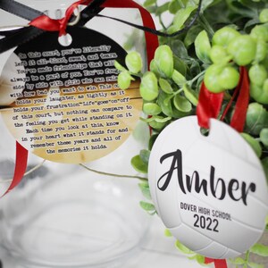 Volleyball Personalized Metal Tag Motivational Memory Sentimental Quote ...