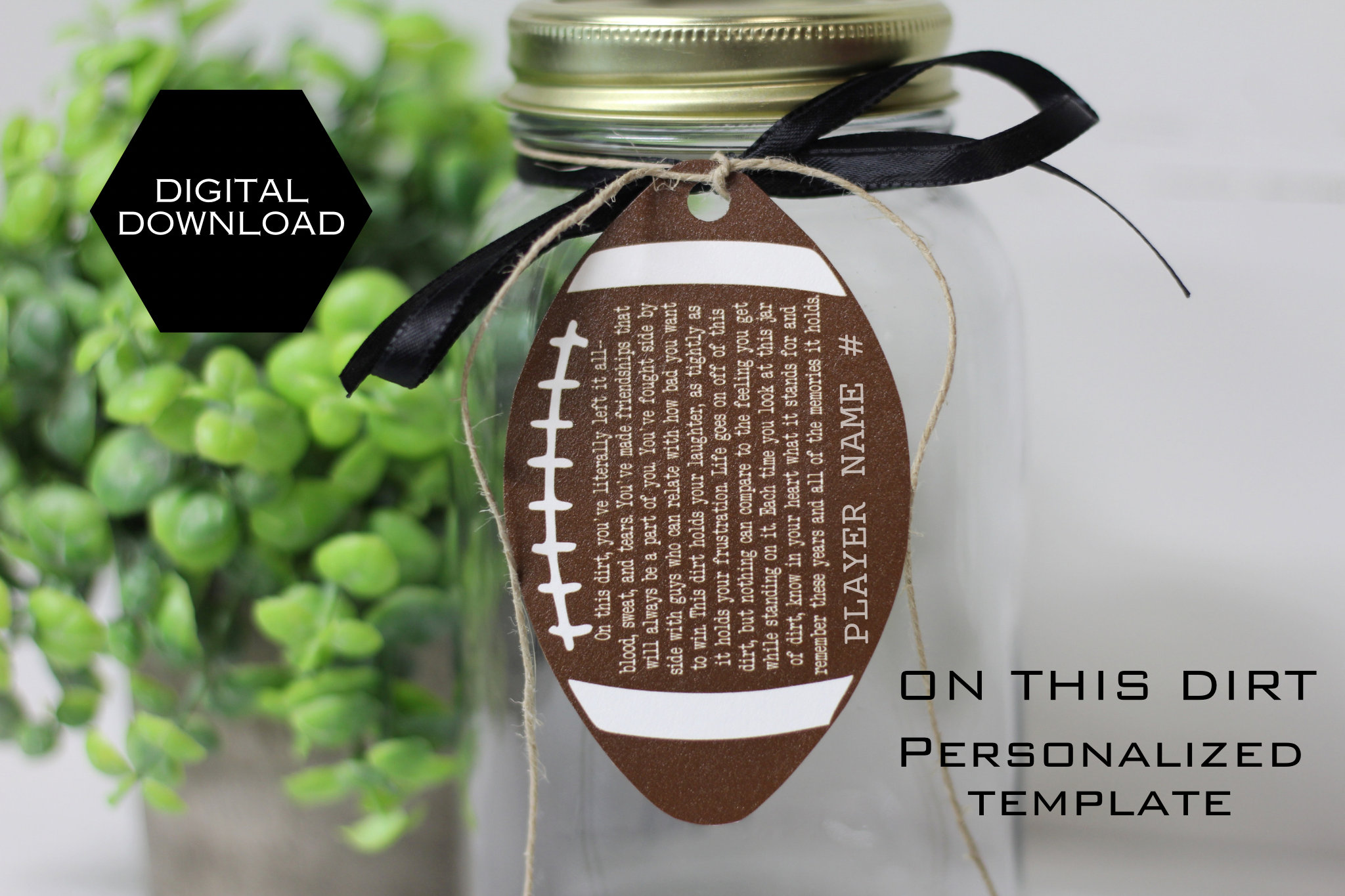 Jar of DIRT Football Personalized Team Printable, Instant Download ...