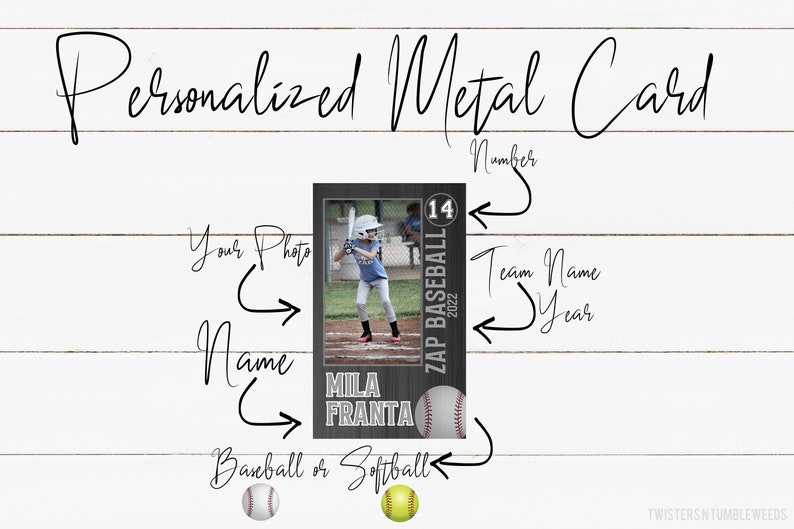Personalized Metal Baseball Card Trading Card Memory - Etsy