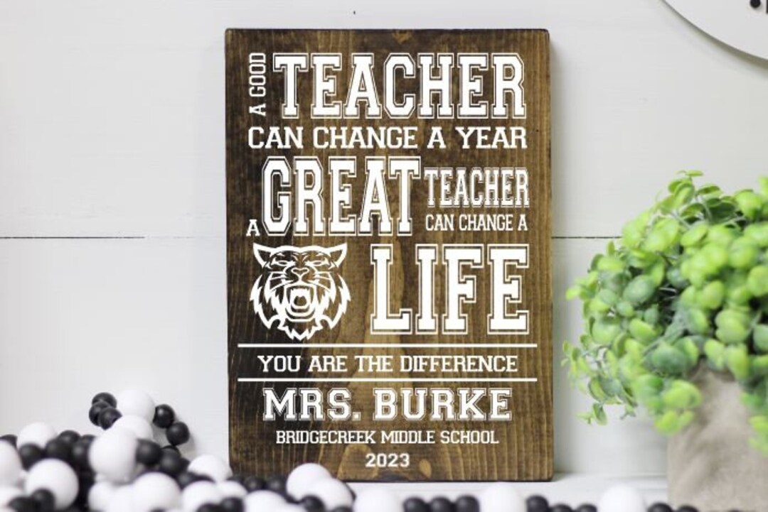 Teacher Gift Wood Sign, End of Year Gift for Teacher A Good Teacher Can ...