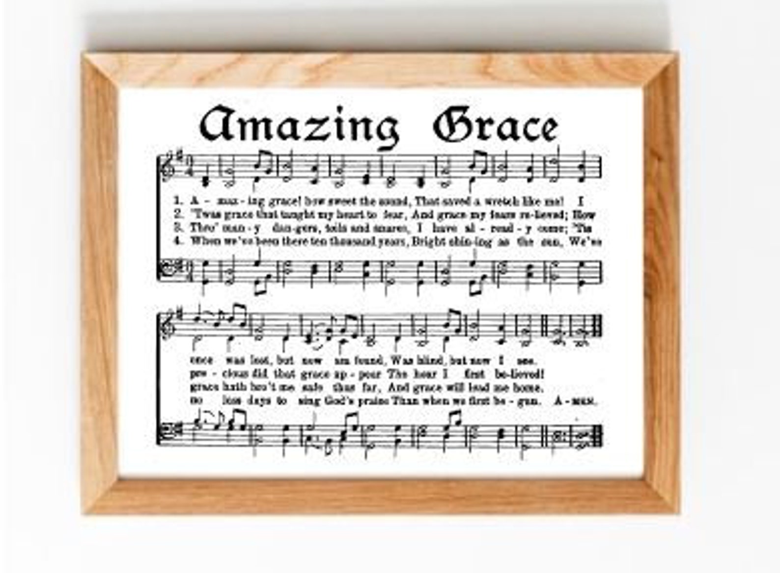 Amazing Grace Sheet Music Printable Download Digital Art Wall Decor ...