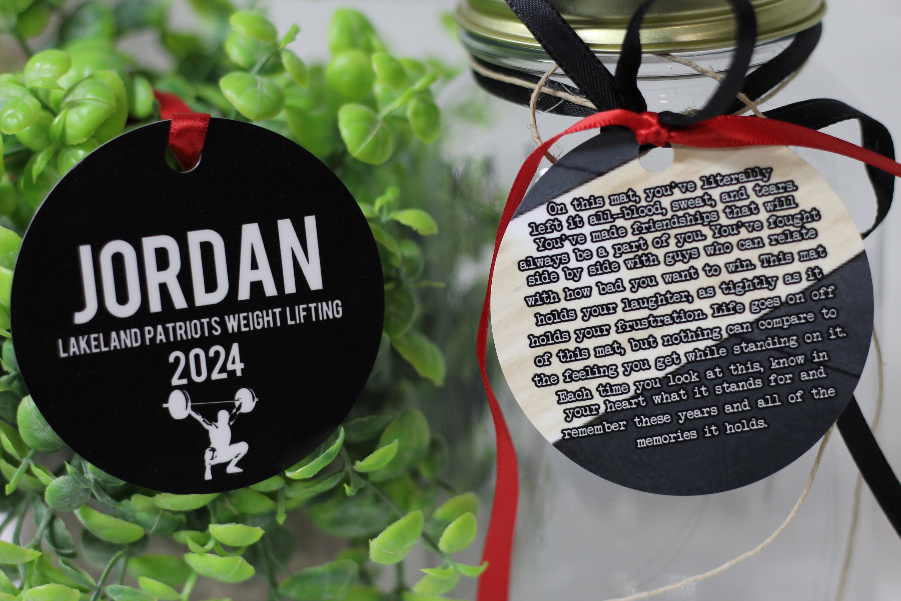 Power Lifting Team Personalized Metal Tag on This Mat Quote ...