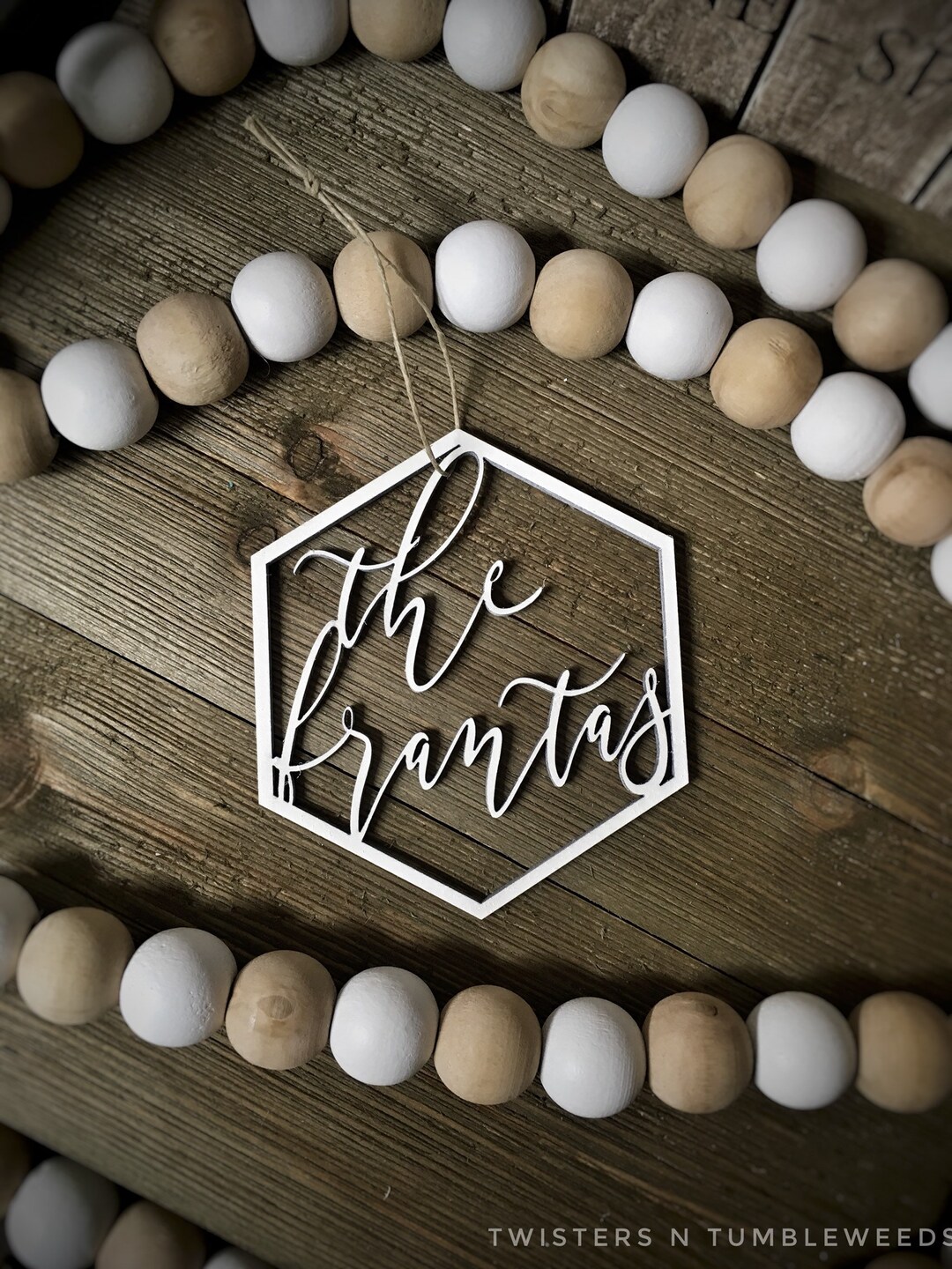 Personalized Christmas Ornament Gift Tag Wood Family Name Gift - Etsy