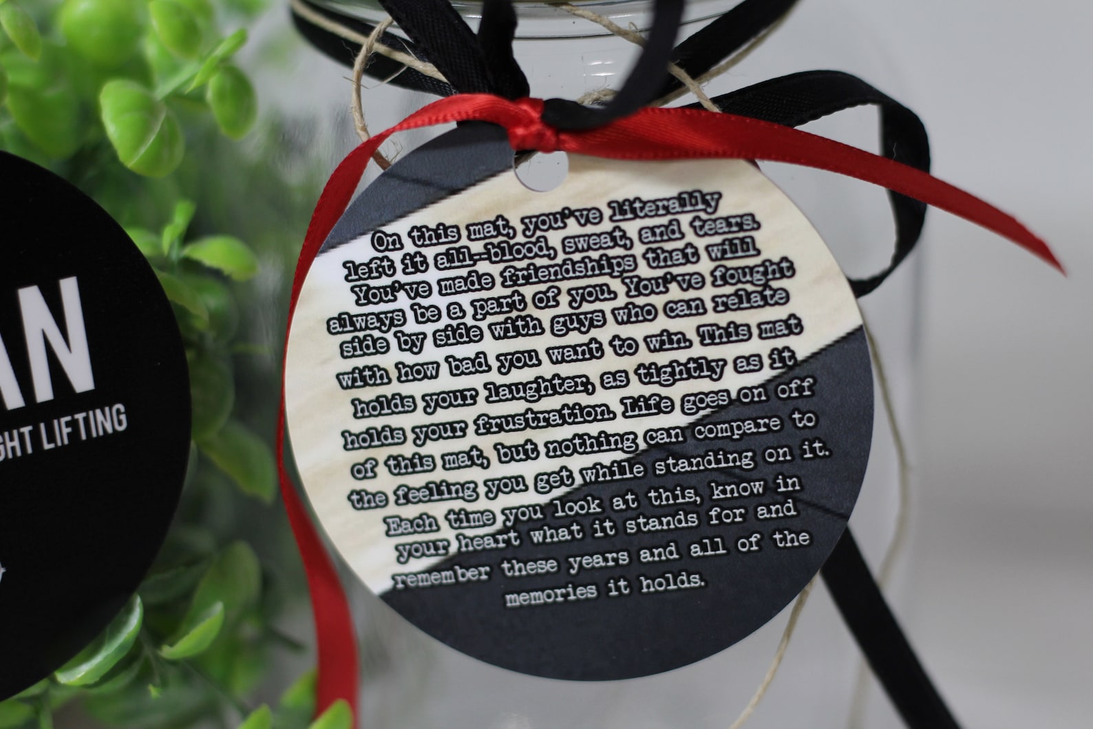 Power Lifting Team Personalized Metal Tag on This Mat Quote ...