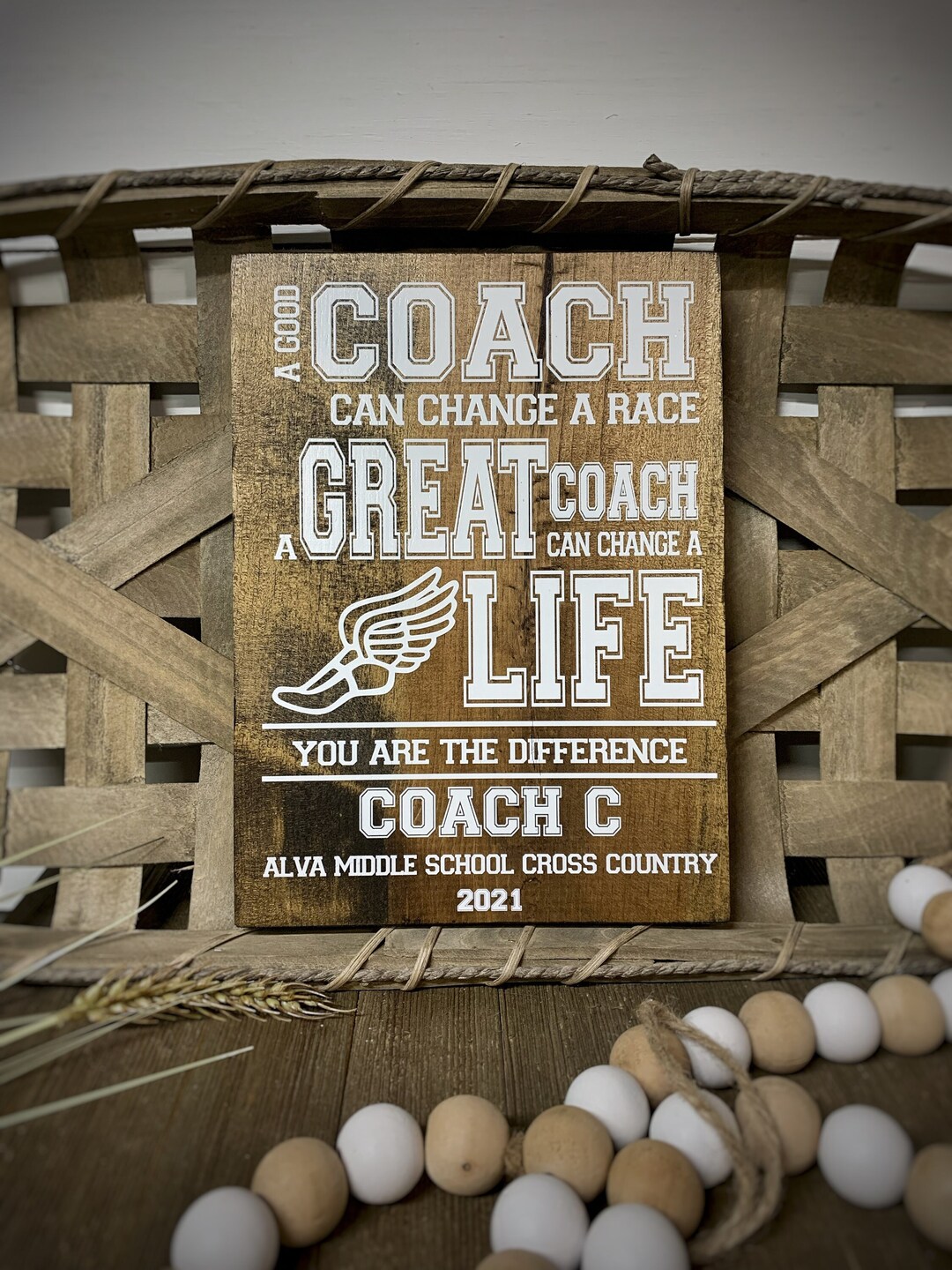 Track Coach Wood Sign, End of the Year Gift for Track and Field Coach ...