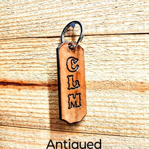 Hand Stamped Leather Keychain - Etsy