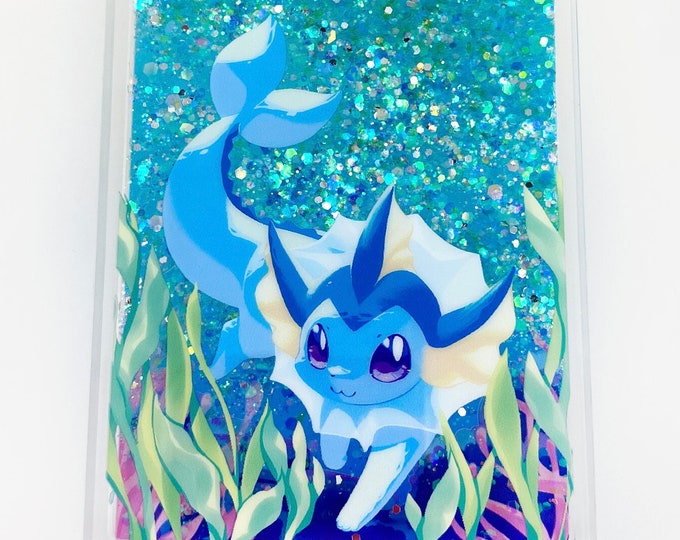 Vaporeon Liquid Quicksand Acrylic Charm - Etsy