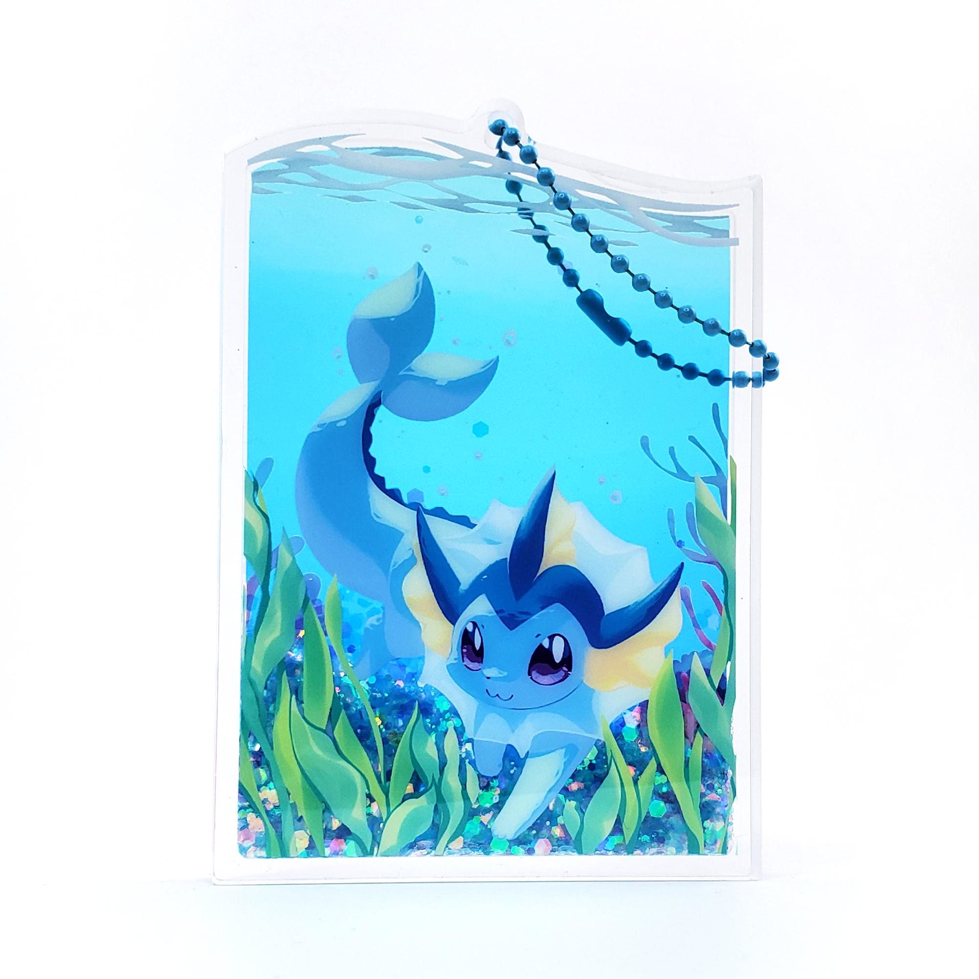 Vaporeon - Liquid Quicksand Acrylic Charm - Etsy