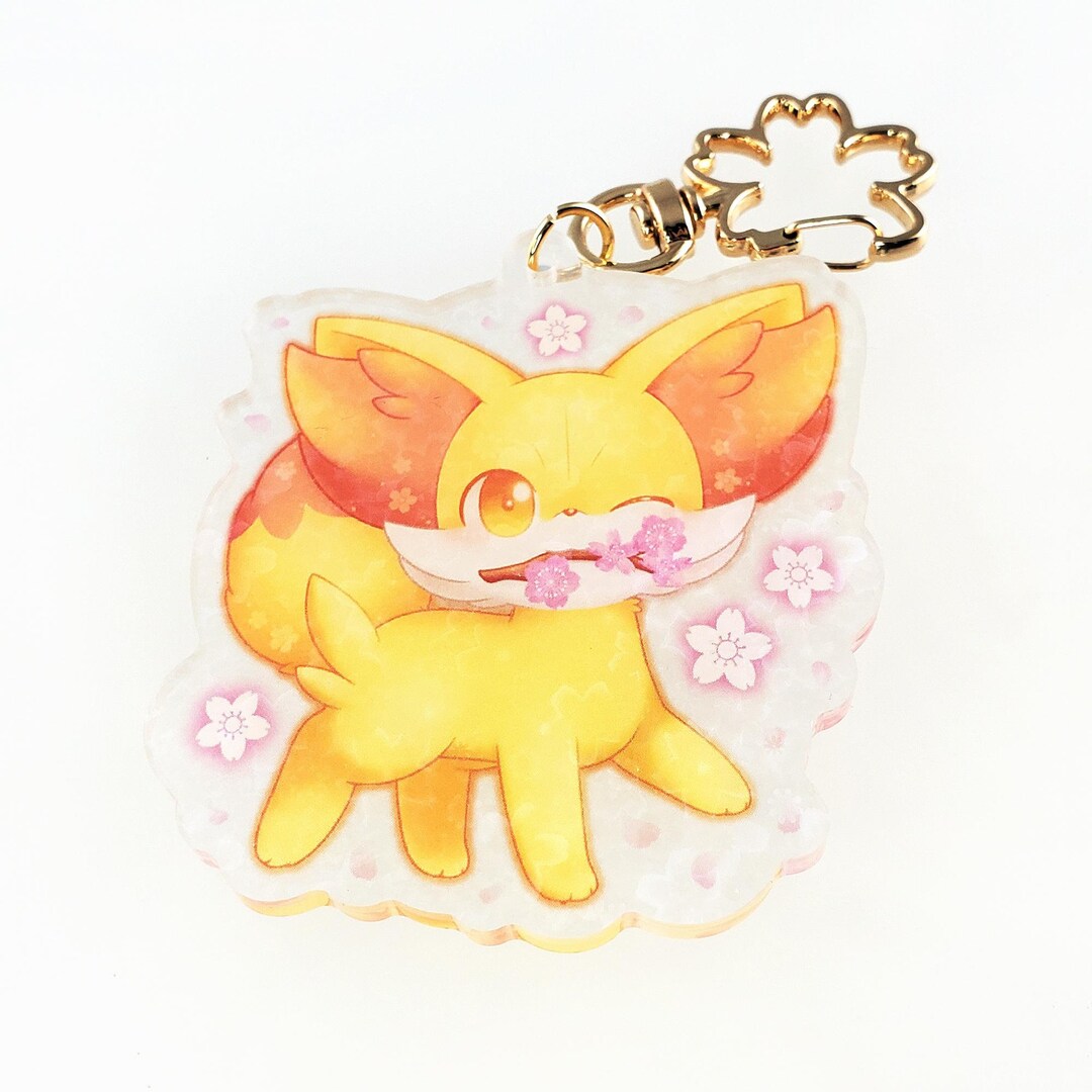 Sakura Fennekin - Holographic Acrylic Charm [LIMITED RUN] - Etsy