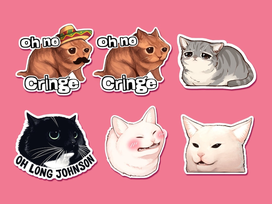 Meme Cats Vinyl Stickers - Etsy