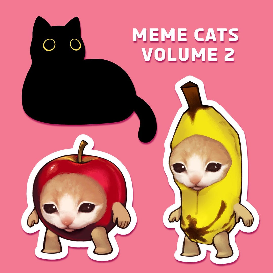 Meme Cats Vol. 2 - Vinyl Stickers - Etsy