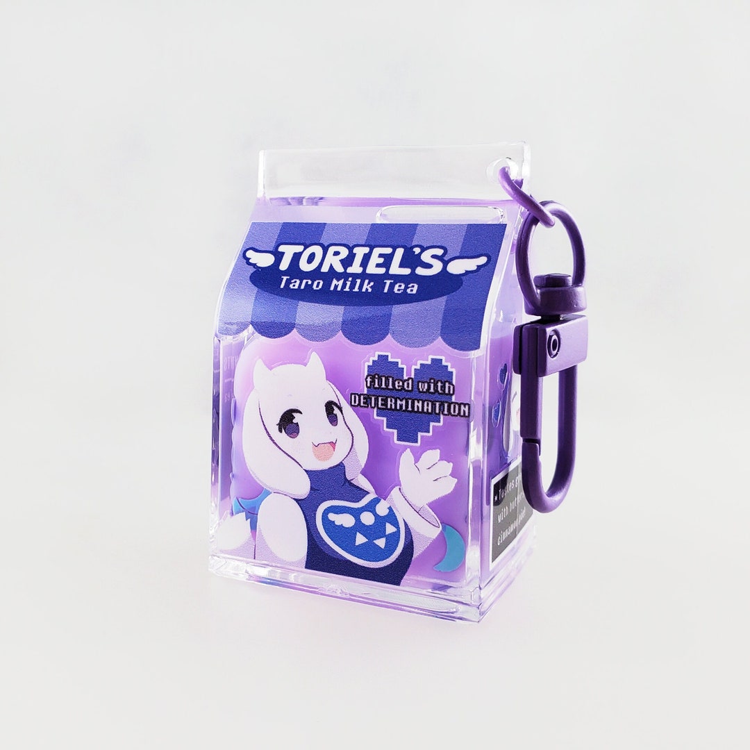 Toriel's Taro Milk Tea - Liquid Milk Carton Charm - Etsy