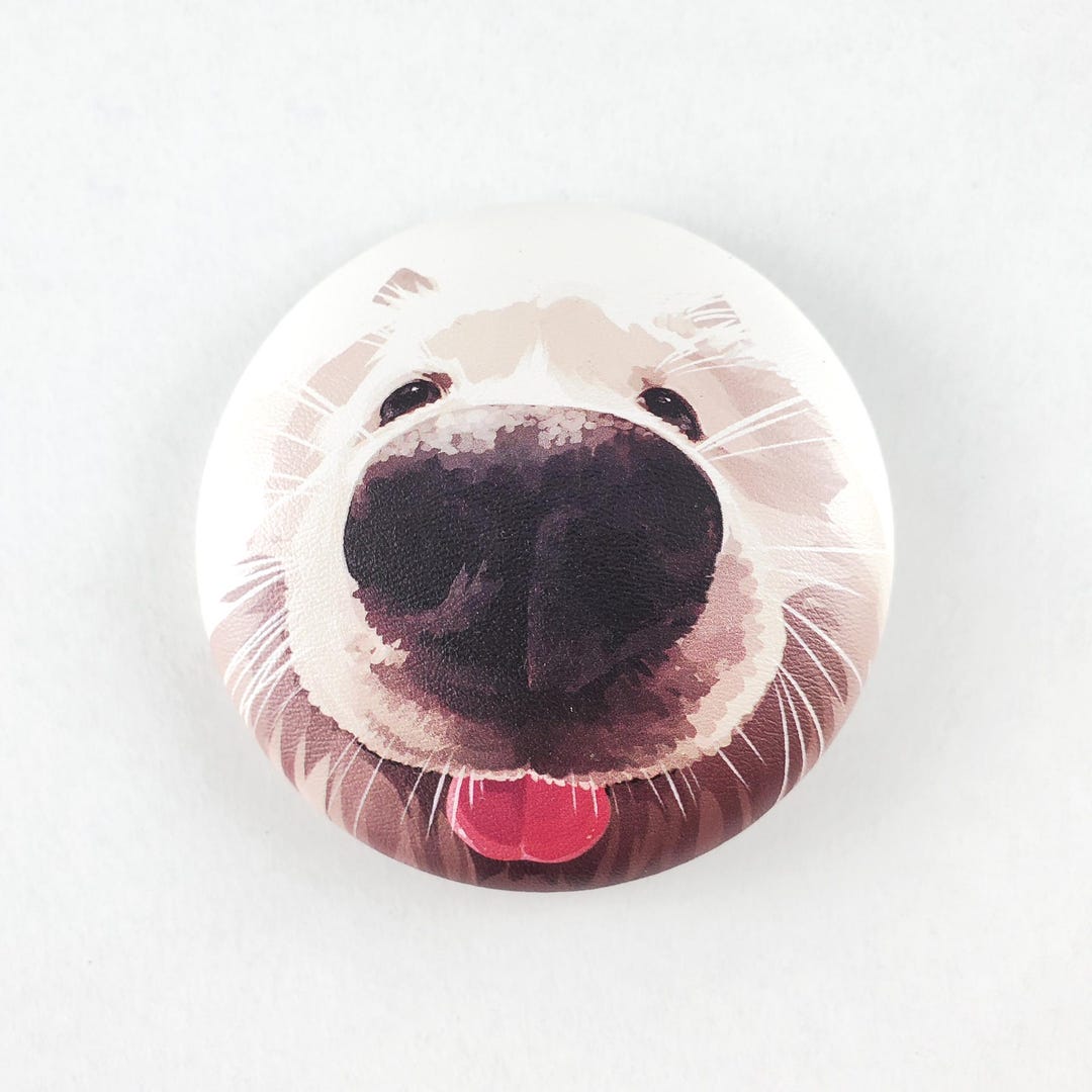 Happy Samoyed Squishy Faux Leather Button - Etsy