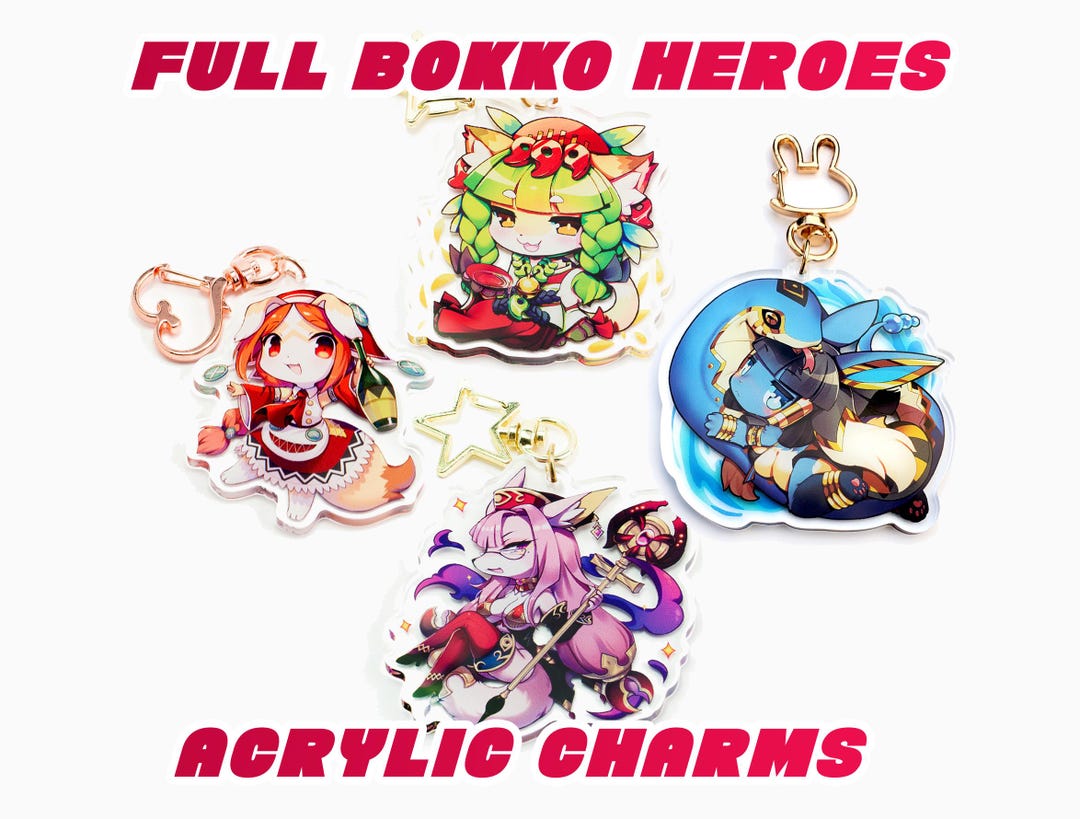 Full Bokko Heroes - Clear Acrylic Charms - Etsy
