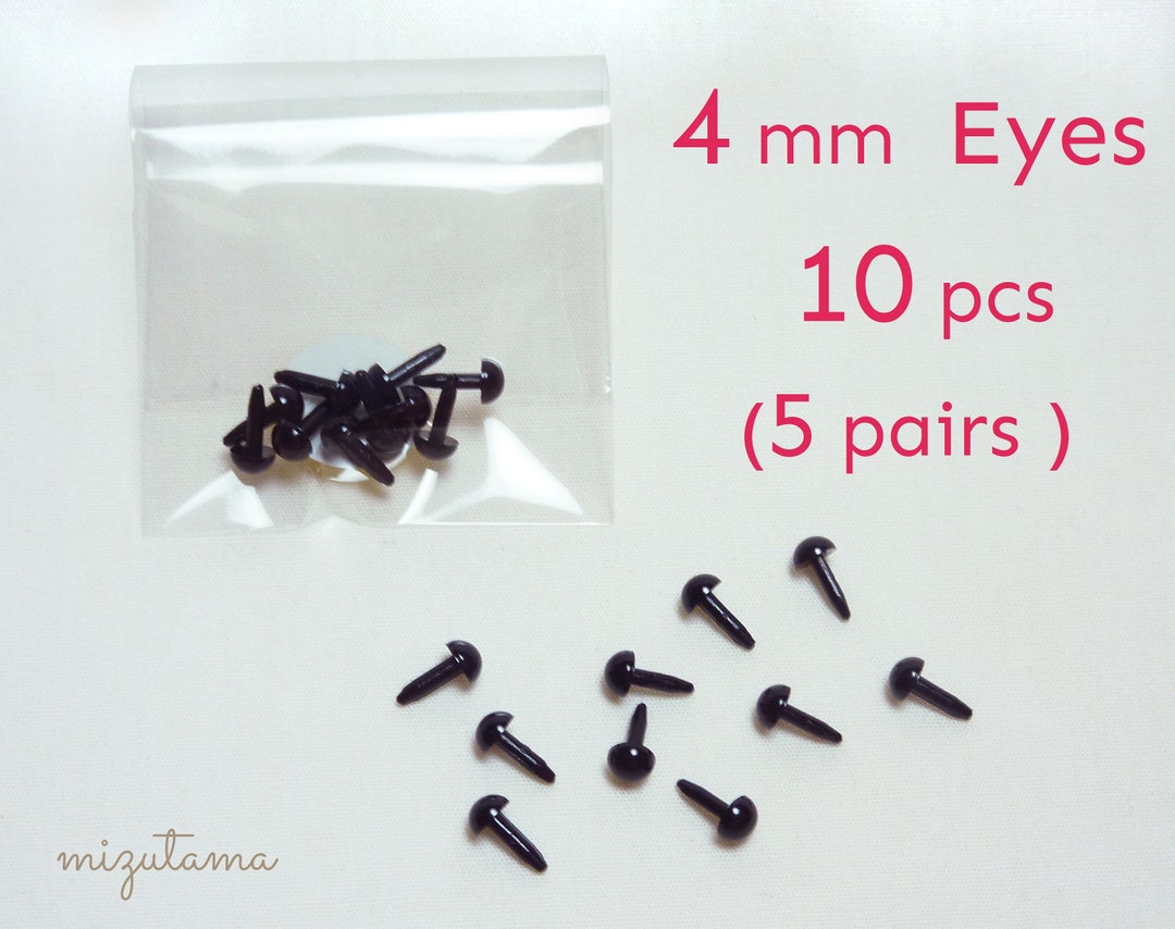 Mini Black Plastic Eyes 4 Mm, 10 Pcs 5 Pairs - Etsy