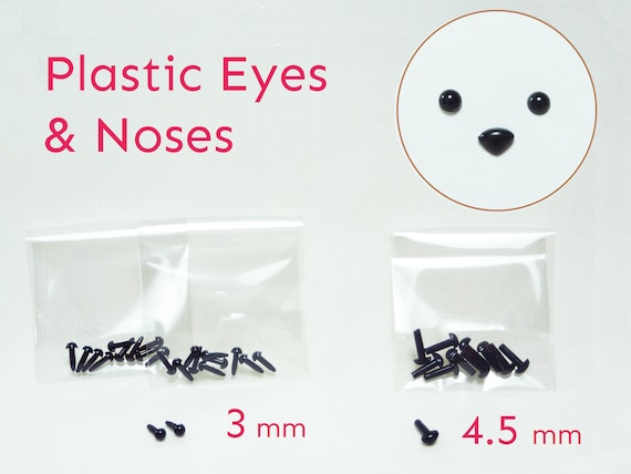 Mini Black Plastic 3mm Eyes & 4.5mm Noses 1 Set : 20 Pcs - Etsy
