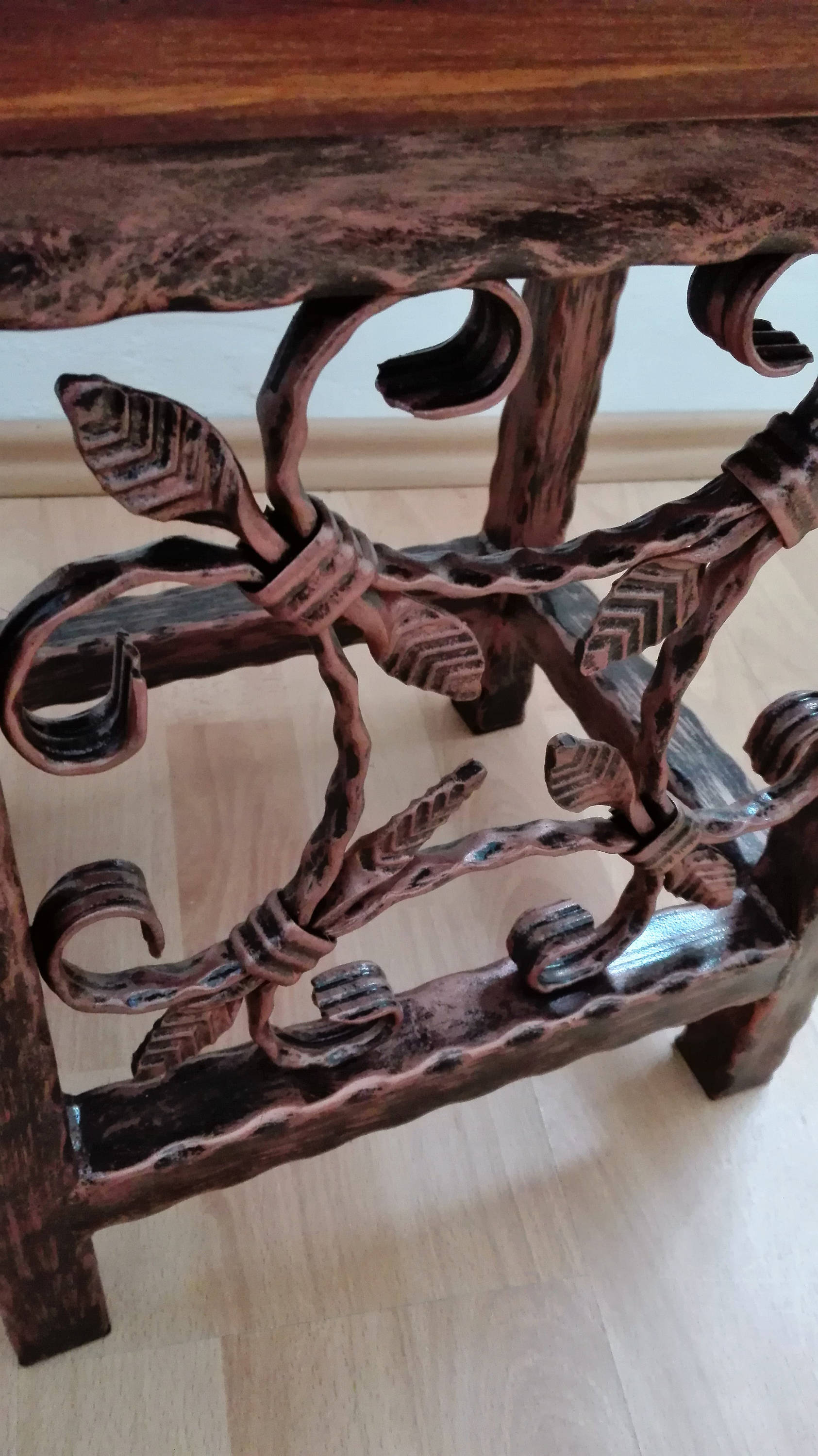 Vintage Wrought Iron Side Chair Stool Stand Rustic Design | Etsy