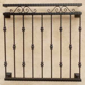Vintage Wrought Iron French Balcony Railing Unit Handmade Handrail ...