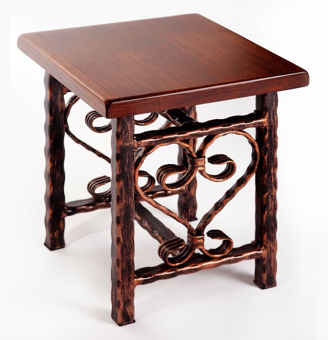 Vintage Wrought Iron Stool Decorative Stand Rustic Design - Etsy