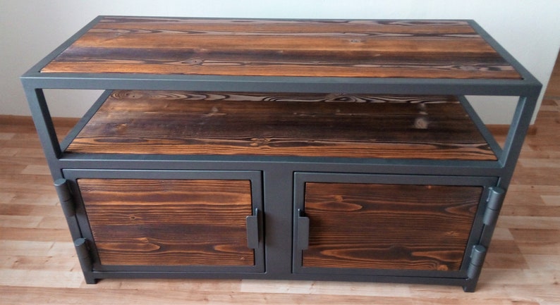 Industrial, Tv Stand, Cabinet, Rustic, Tv Shelf, Media Console, Living ...