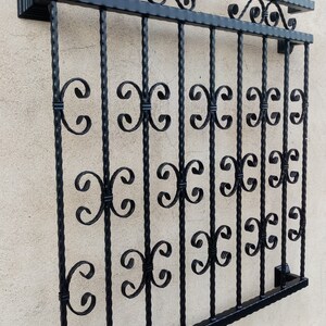 Slim Vintage French Balcony Railing | Hand Forged Wrought Iron Window ...