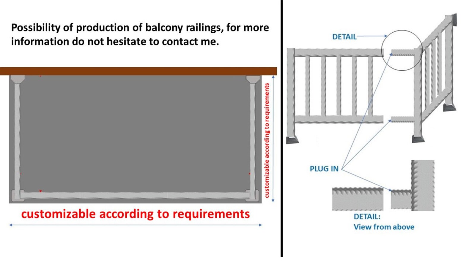 Industrial French Balcony Railing Unit Handmade Handrail Balustrades - Etsy