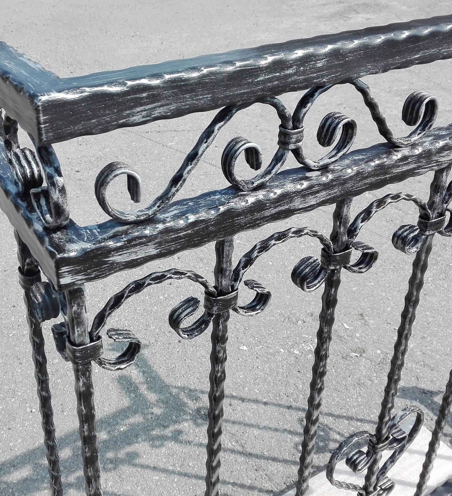 Vintage Wrought Iron French Balcony Railing Unit Balustrades Handmade ...