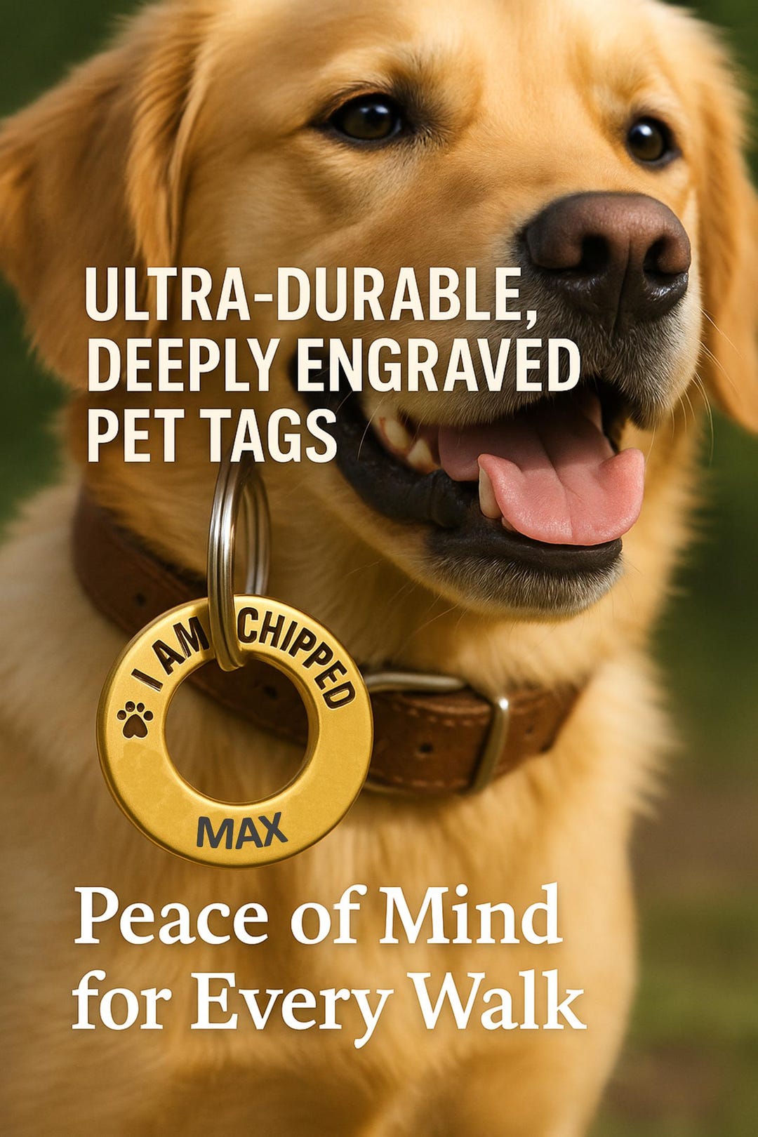 Round Solid Brass and Stainless Steel Deep-engraved Custom Pet ID Tag ...