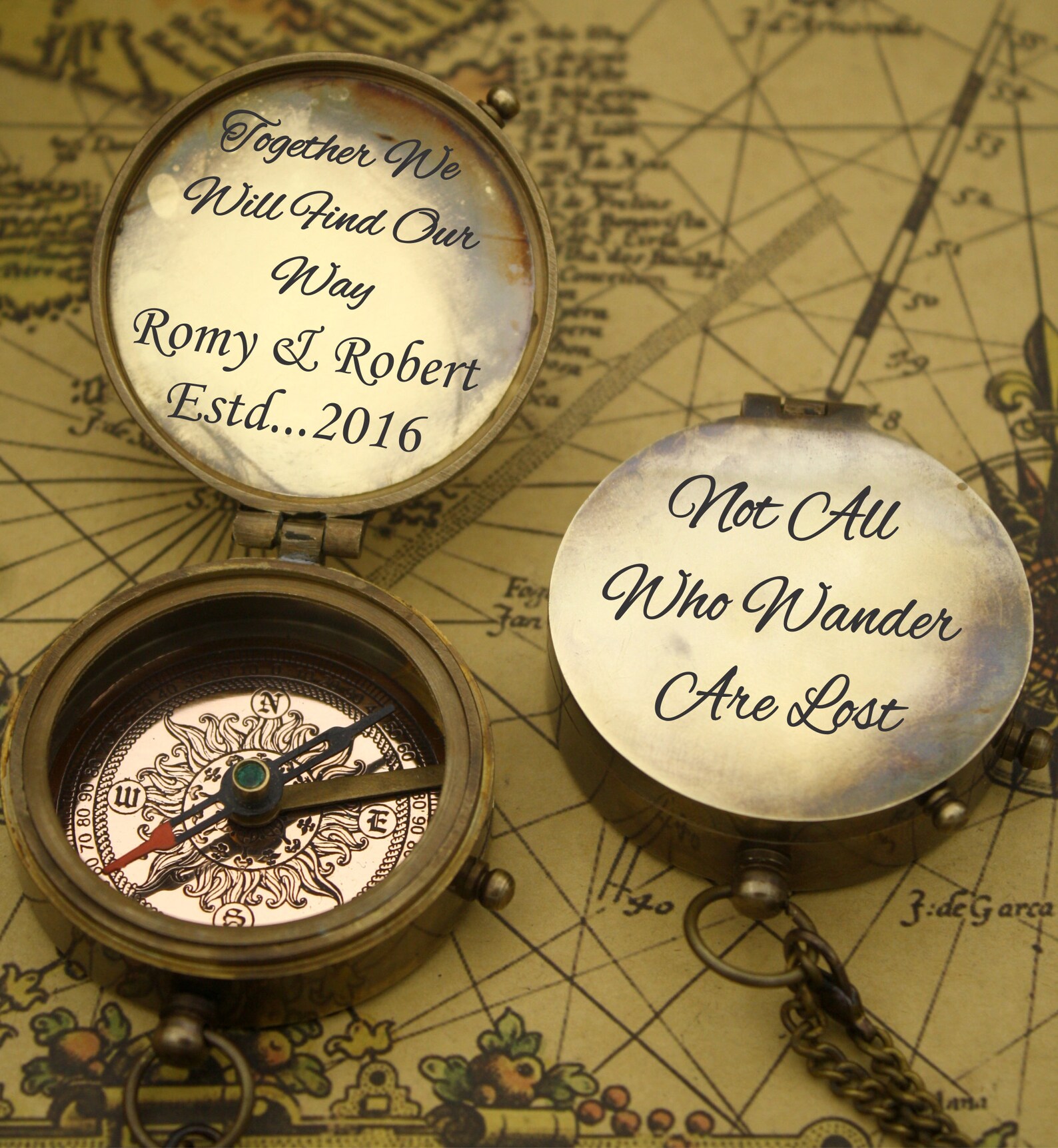 Personalized Engraved Compass Monogram Compass Groomsmen - Etsy