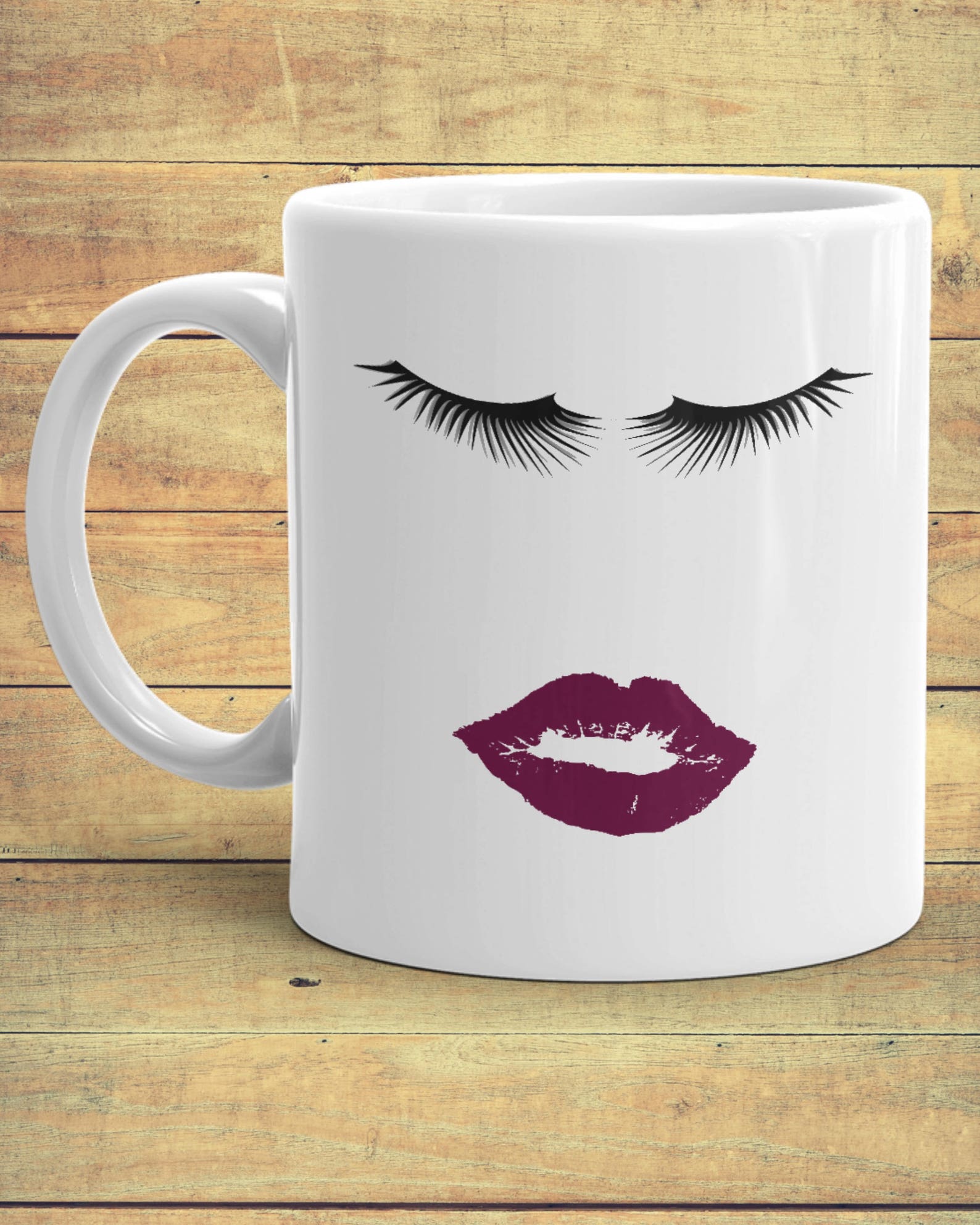 Eyelash Mug ~ Lips and Lashes Mug ~ Makeup Coffee Mug ~ Gift for Her ...