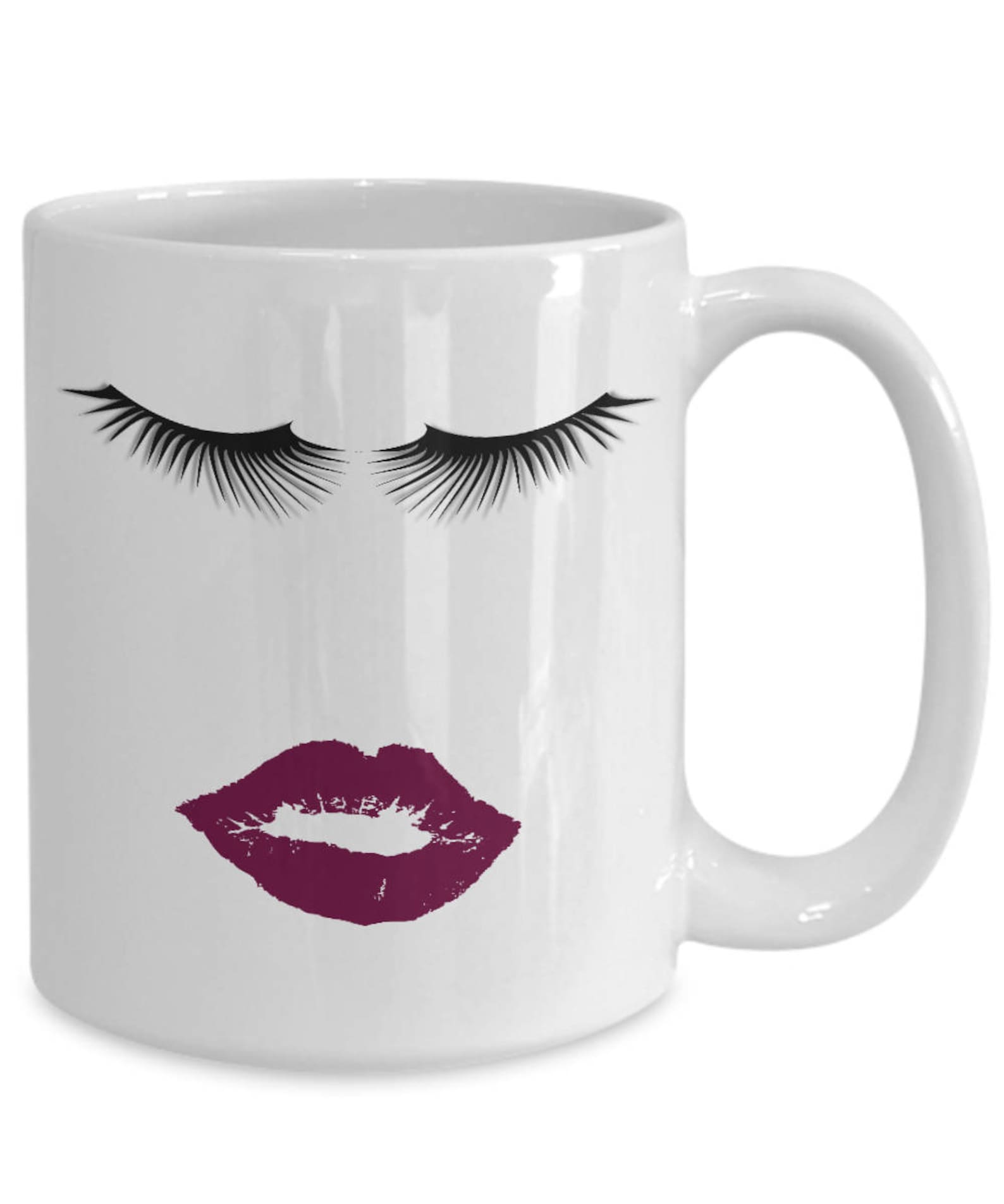 Eyelash Mug ~ Lips and Lashes Mug ~ Makeup Coffee Mug ~ Gift for Her ...